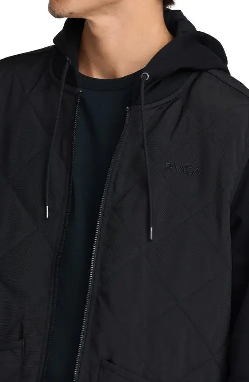 Rvca Warner Hooded Mixed Media Jacket