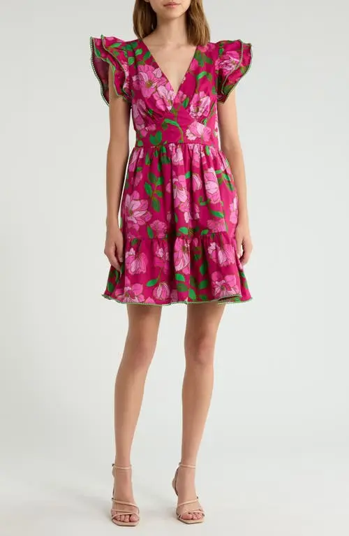 SUGARLIPS Surie Floral Ruffle Cotton Minidress