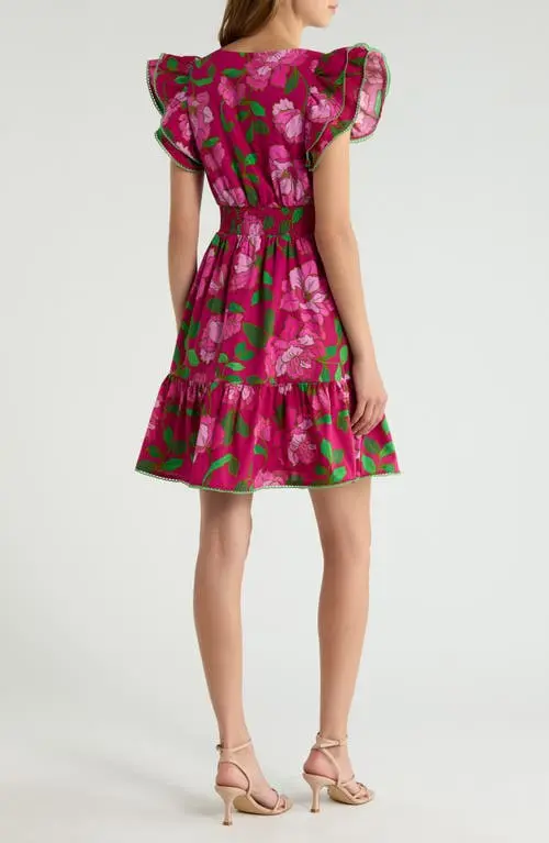 SUGARLIPS Surie Floral Ruffle Cotton Minidress