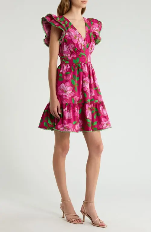 SUGARLIPS Surie Floral Ruffle Cotton Minidress