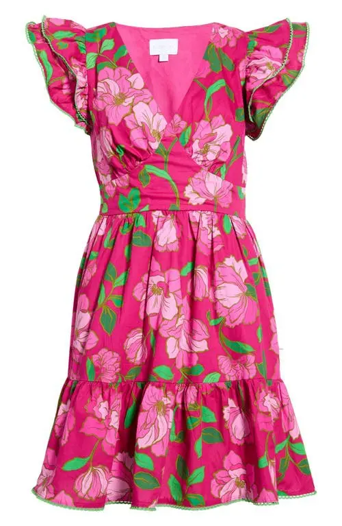 SUGARLIPS Surie Floral Ruffle Cotton Minidress
