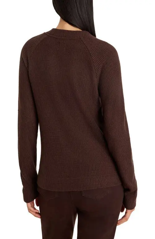 NIC+ZOE Side Button Waffle Knit Sweater - Java