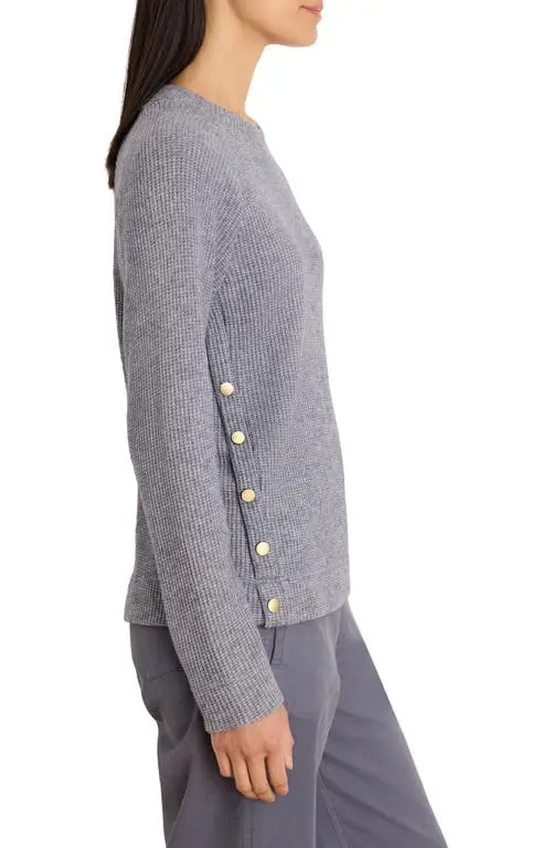 NIC+ZOE Side Button Waffle Sweater