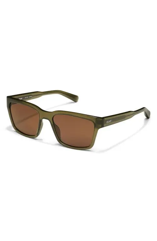 Quay All Good 59mm Polarized Square Sunglasses - Olive/brown Polarized