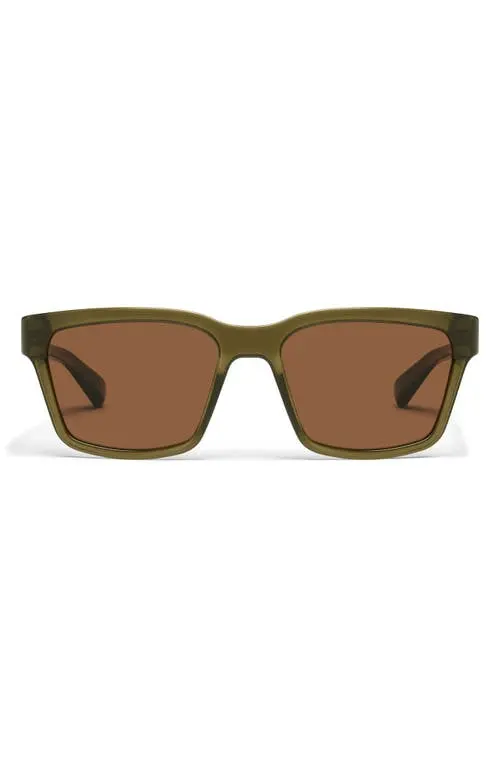 Quay All Good 59mm Polarized Square Sunglasses - Olive/brown Polarized