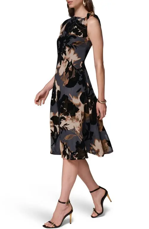 Donna Karan New York Floral Burnout Velvet Dress