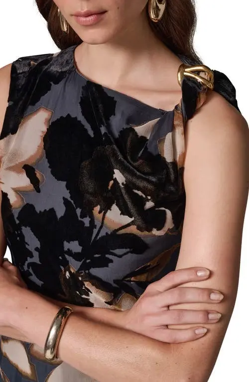 Donna Karan New York Floral Burnout Velvet Dress