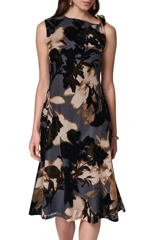 Donna Karan New York Floral Burnout Velvet Dress