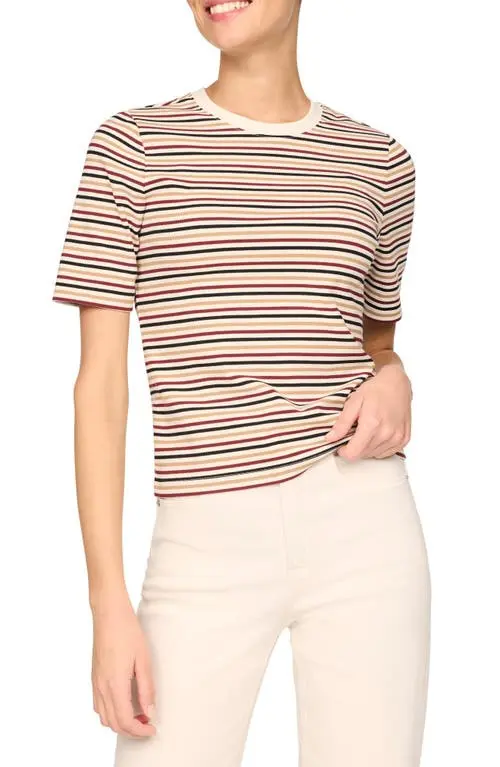 Spanx Striped Short Sleeve Crewneck Tee - Sediment Stripe