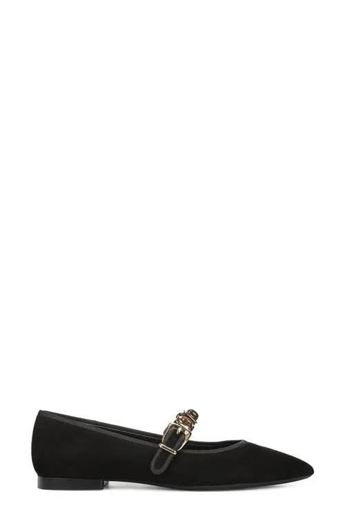 Veronica Beard Selene Charms Pointed Toe Flat - Black Suede