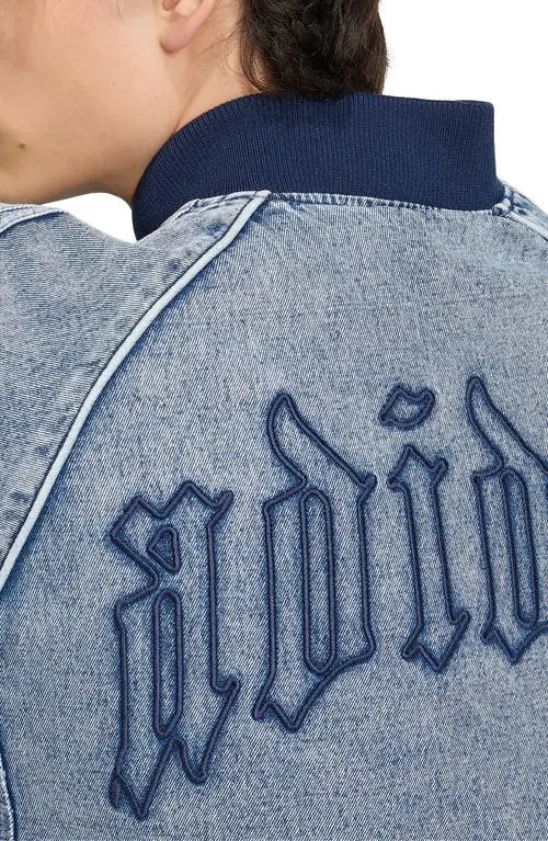 Adidas Acid Wash Denim Bomber Jacket