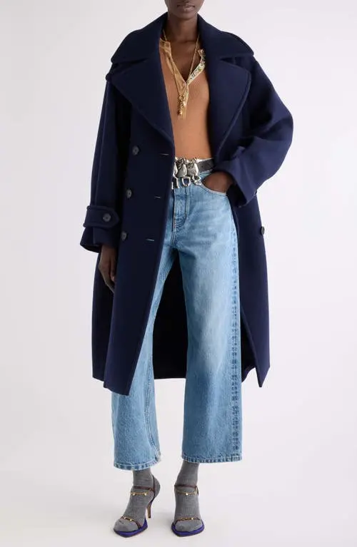 Chloé Iconic Soft Wool Blend Coat - Evening Blue