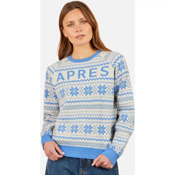 YUMI Après Intarsia Jumper - Blue