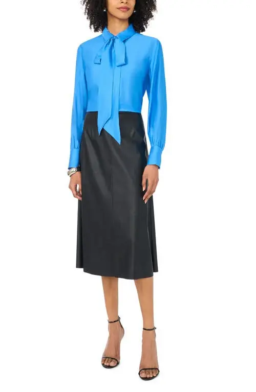 Vince Camuto Cropped Shirt With Removable Tie