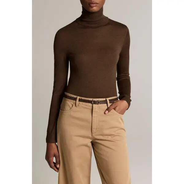 Vince Silk & Cashmere Turtleneck Sweater - Pinewood