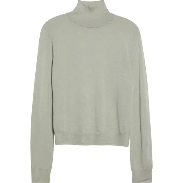 Vince Silk & Cashmere Blend Fine-gauge Turtleneck Sweater - Stone Sage