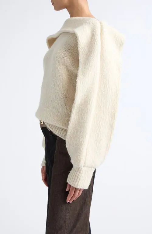 Ossou Wool Blend Sweater With Balloon Sleeves