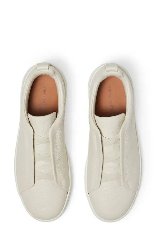 Zegna Triple Stitch™ Leather Slip-on Sneaker