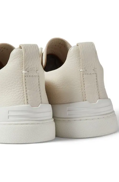 Zegna Triple Stitch™ Leather Slip-on Sneaker