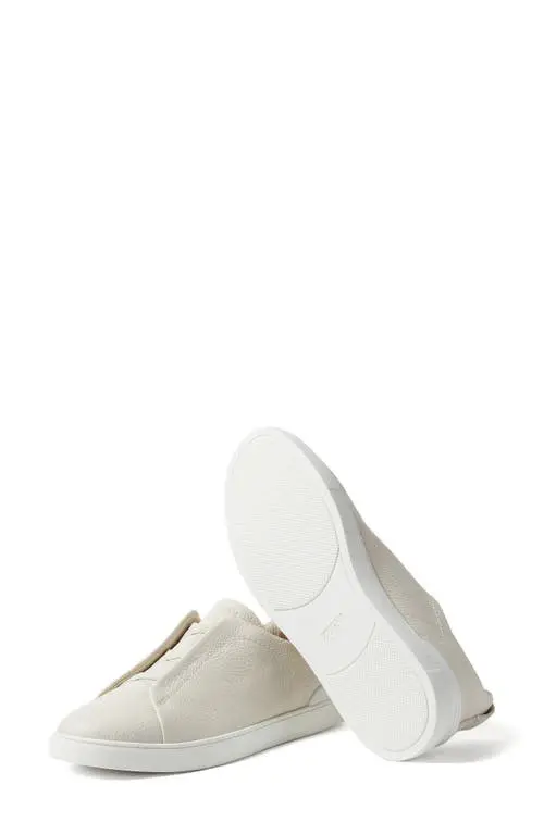 Zegna Triple Stitch™ Leather Slip-on Sneaker