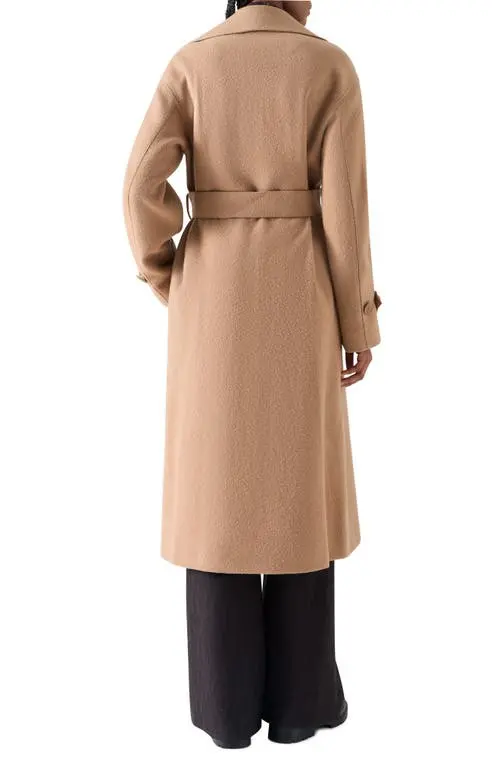 Akris Heavy Wool Blend Belted Coat