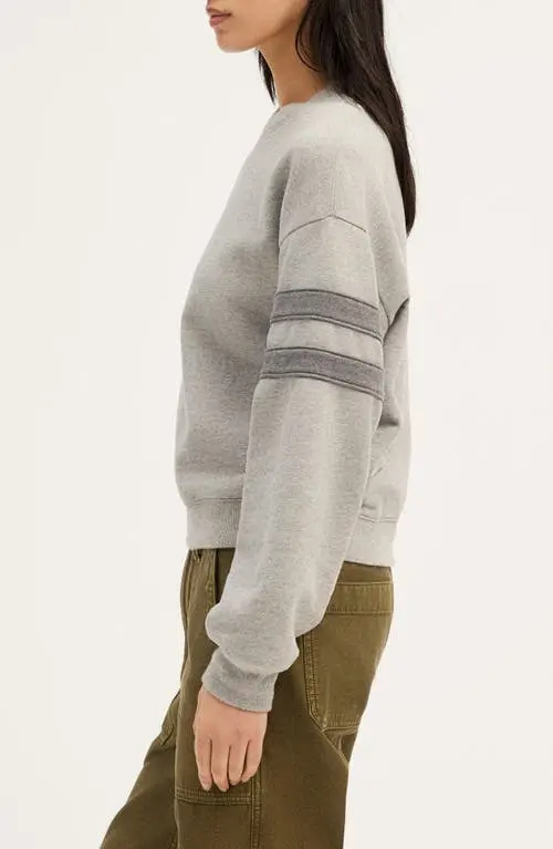 Madewell Mccarren Crewneck Varsity Sweatshirt With Contrast Stripes