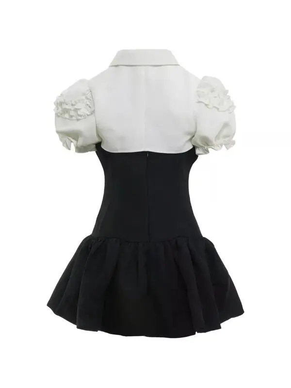 KENZIE KLAMBIE Ruffled Sleeve Peter Pan Collar Mini Dress