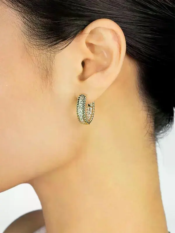 APM MONACO Cordage Twisted Hoop Earrings