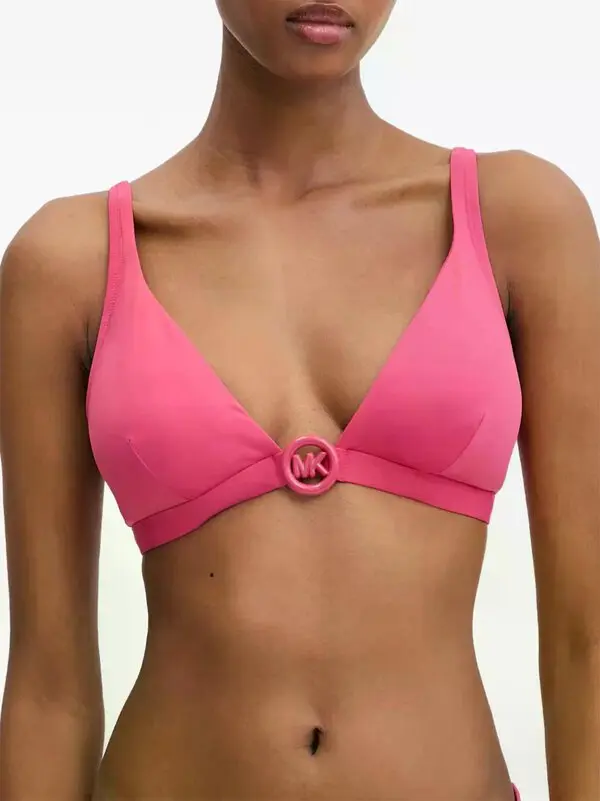 Michael Kors Logo Plaque Bikini Top - Pink