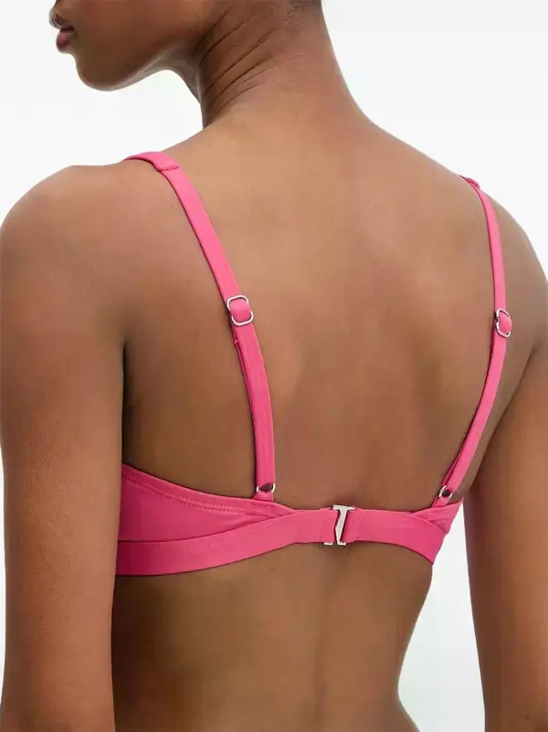 Michael Kors Logo Plaque Bikini Top