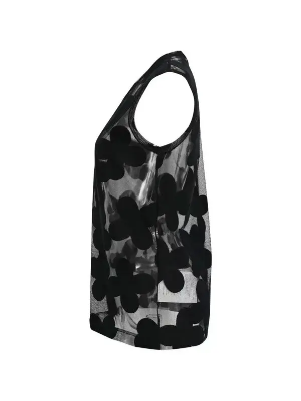 Comme Des Garçons Mesh Flower Appliqué Blouse