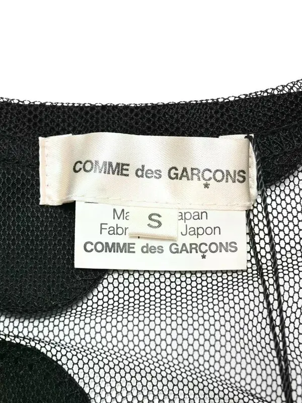 Comme Des Garçons Mesh Flower Appliqué Blouse