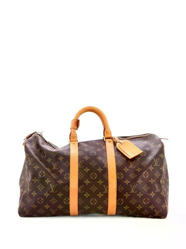 LOUIS VUITTON Keepall Monogram Canvas 45 Satchel Bag - Brown