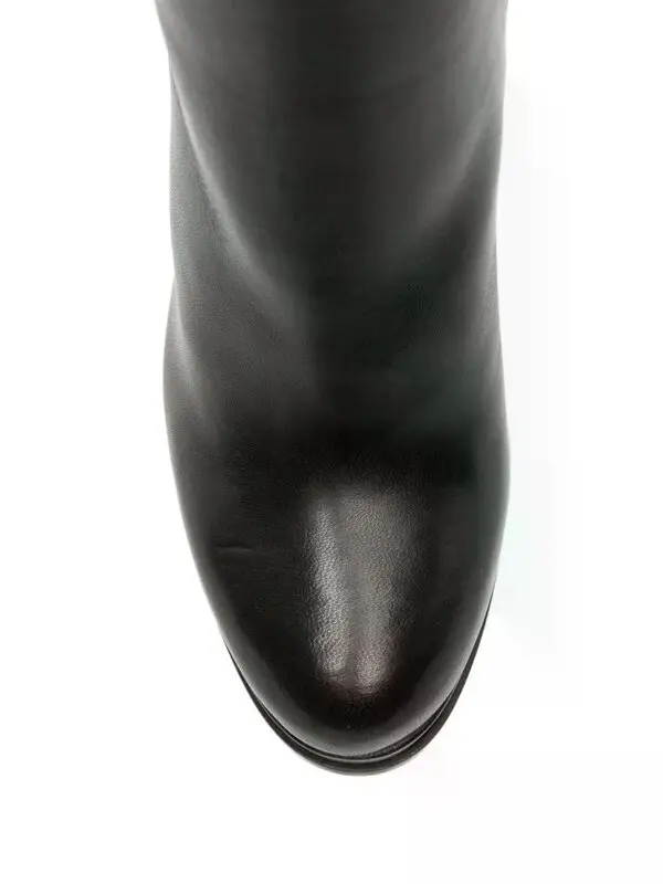 CHANTAL Platform Leather Ankle Boots - Brown