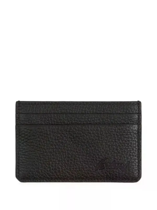 Brioni Deerskin-print Card Holder - Black