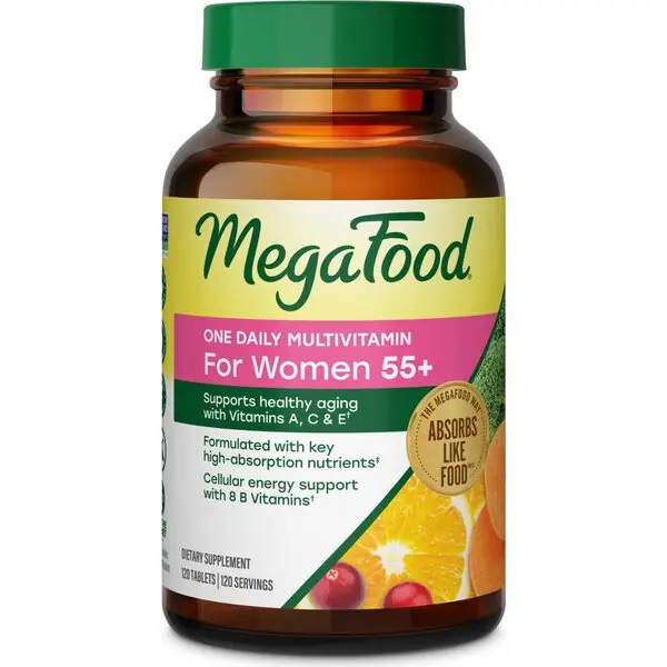 MEGAFOOD One Daily Multivitamin For 55+ With Methylated B12, Healthy Aging, Vegetarian - None