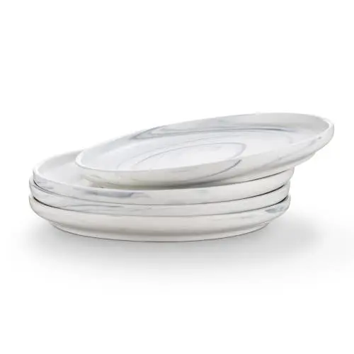STONE + LAIN Brighton Porcelain 4-piece Salad Plate Set - Gray