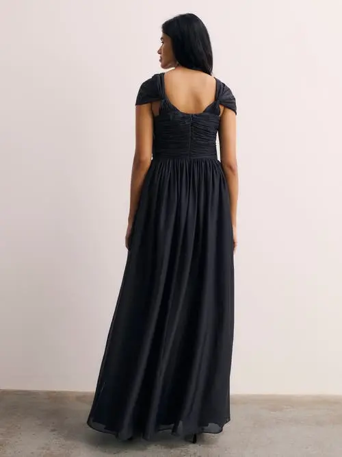 The Fold Sevilla Silk Chiffon Maxi Dress