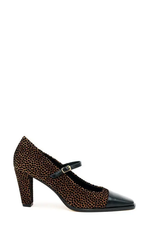 AMALFI BY RANGONI Felino Leather Mary Jane Pump - Beige/black