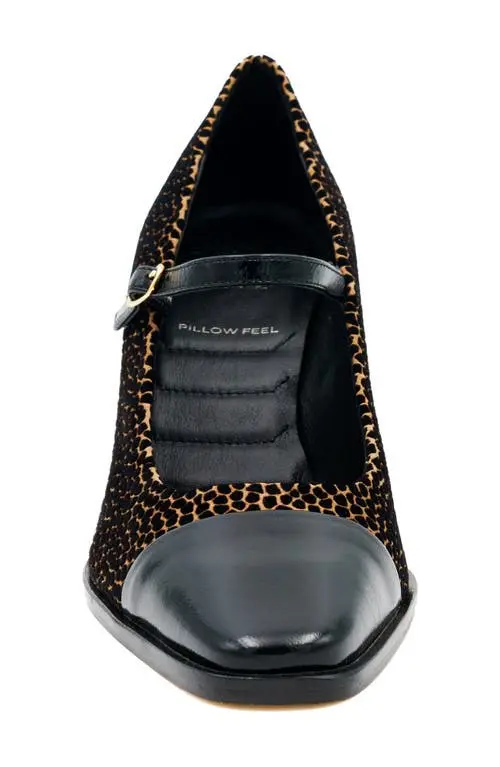 AMALFI BY RANGONI Felino Leather Mary Jane Pump - Beige/black
