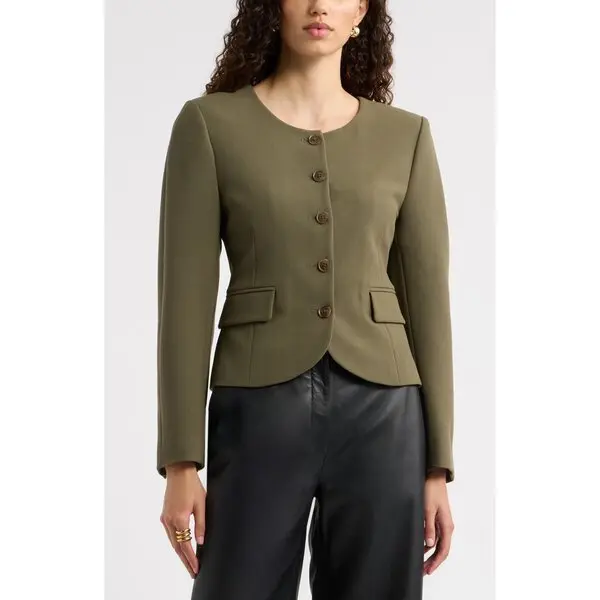 Nordstrom Collarless Curved Hem Jacket