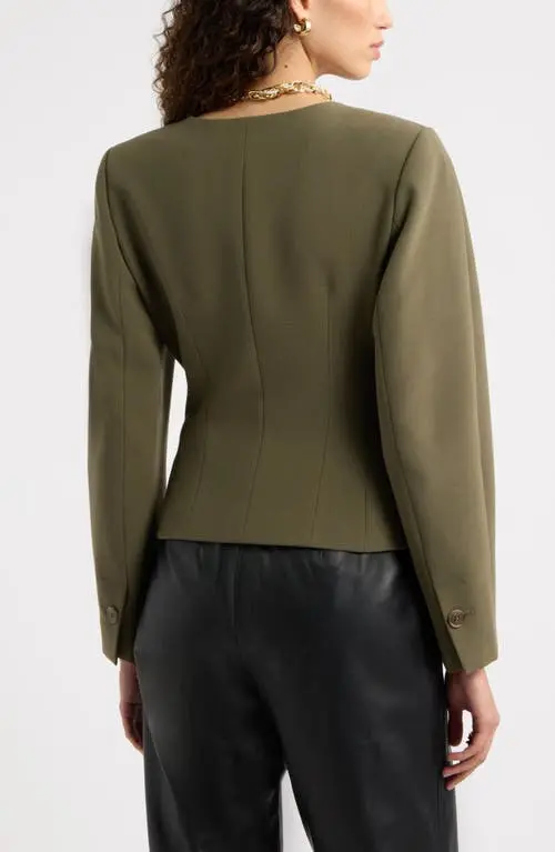 Nordstrom Collarless Curved Hem Jacket