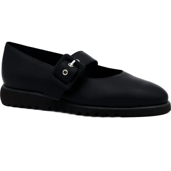AMALFI BY RANGONI Energia Leather Mary Jane Flat - Black