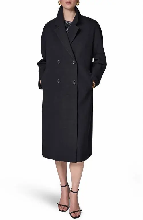 Donna Karan New York Double Breasted Slouch Coat - Black