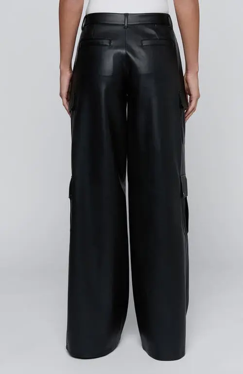 L'Agence Isolde Faux Leather Wide Leg Cargo Pants