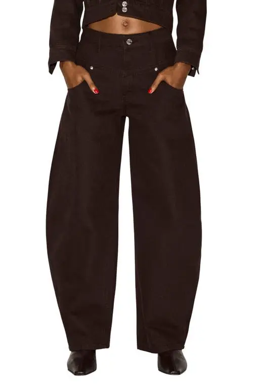 Steve Madden The Tribeca High Waist Balloon Leg Jeans - Espresso