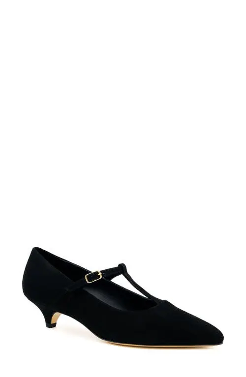 AMALFI BY RANGONI Acciaio Leather T-strap Pump - Black