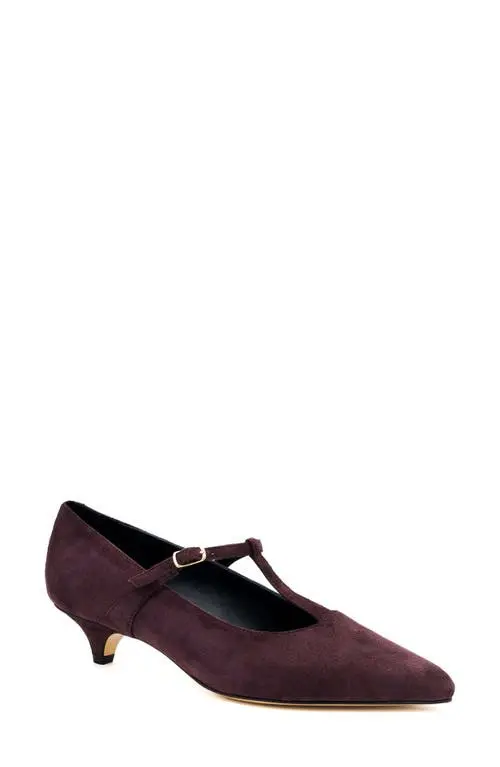 AMALFI BY RANGONI Acciaio Leather T-strap Pump - Plum