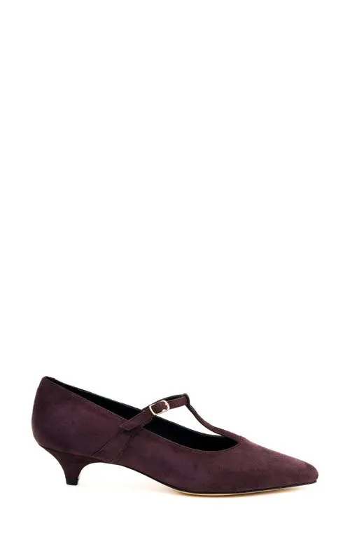 AMALFI BY RANGONI Acciaio Leather T-strap Pump - Plum