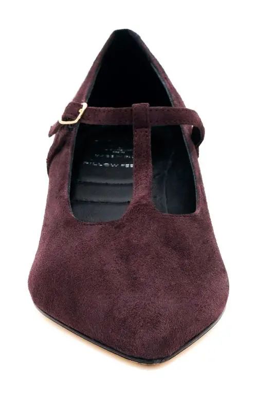 AMALFI BY RANGONI Acciaio Leather T-strap Pump - Plum